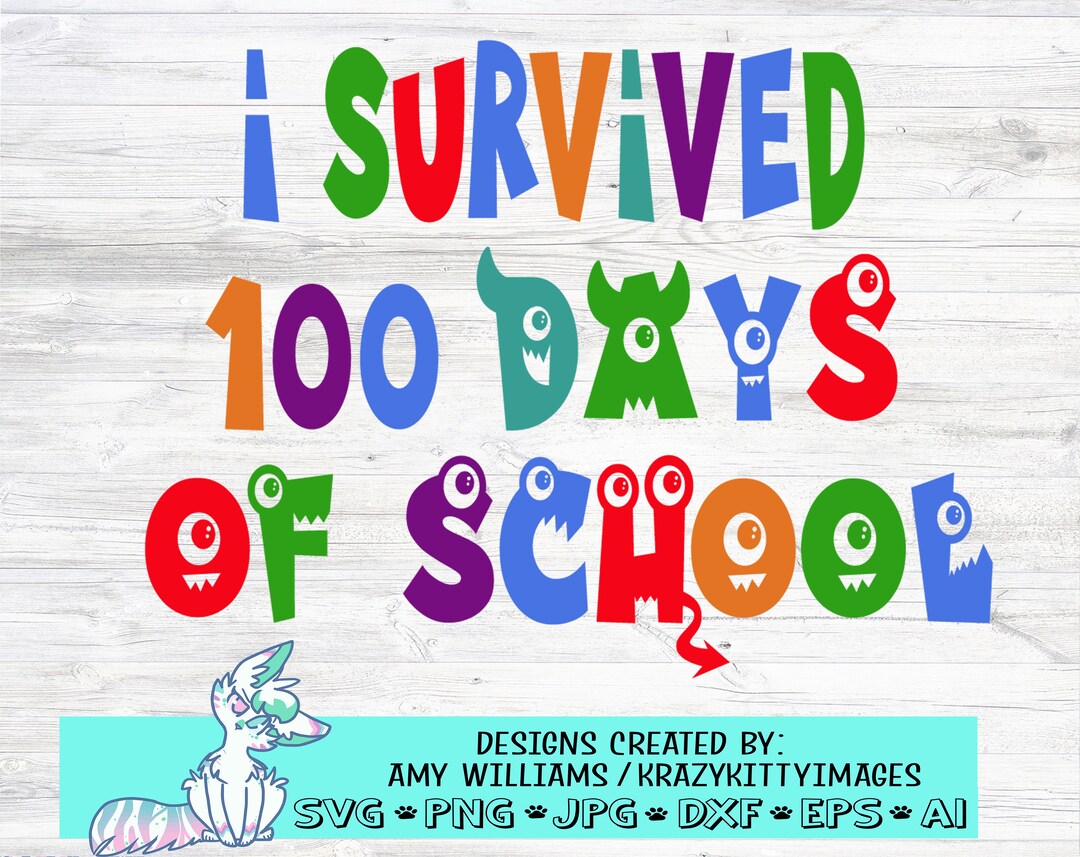 Boys 100 Days of School Svg, 100 Days of School Shirt Svg, Monster 100 ...