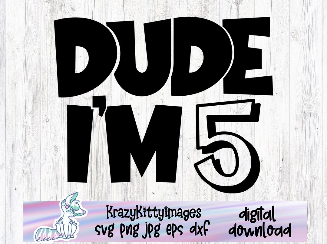 Fifth Birthday Svg, 5 Years Old Birthday Boy Cut File, Funny Birthday ...