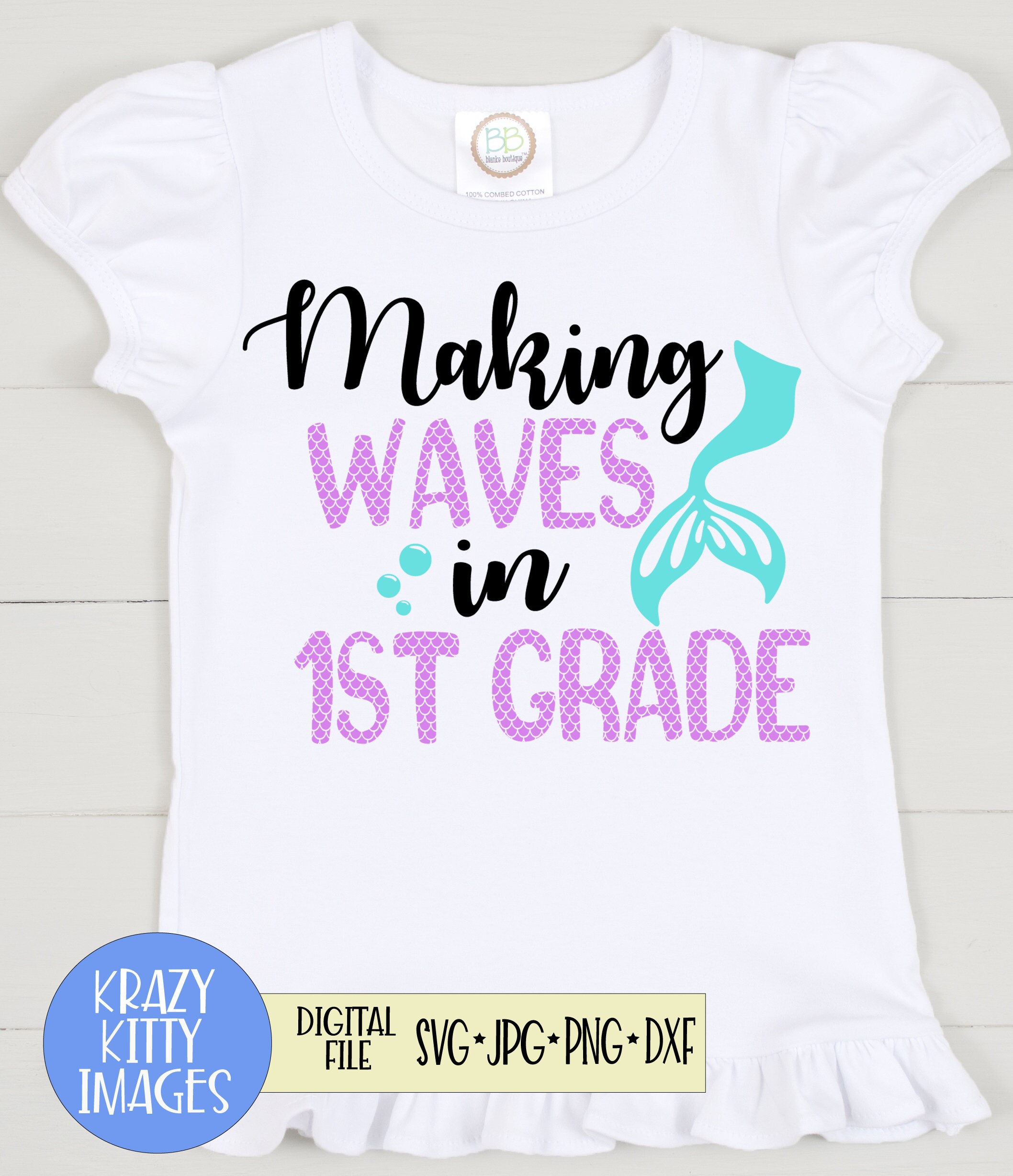 Girls 1st Grade Back to School Svg First Grade Svg Mermaid | Etsy