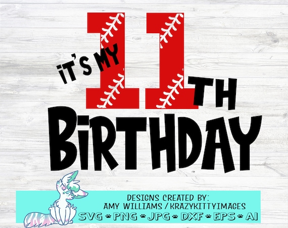 Boys 11th Birthday Svg Boys Baseball Birthday Svg Eleven | Etsy