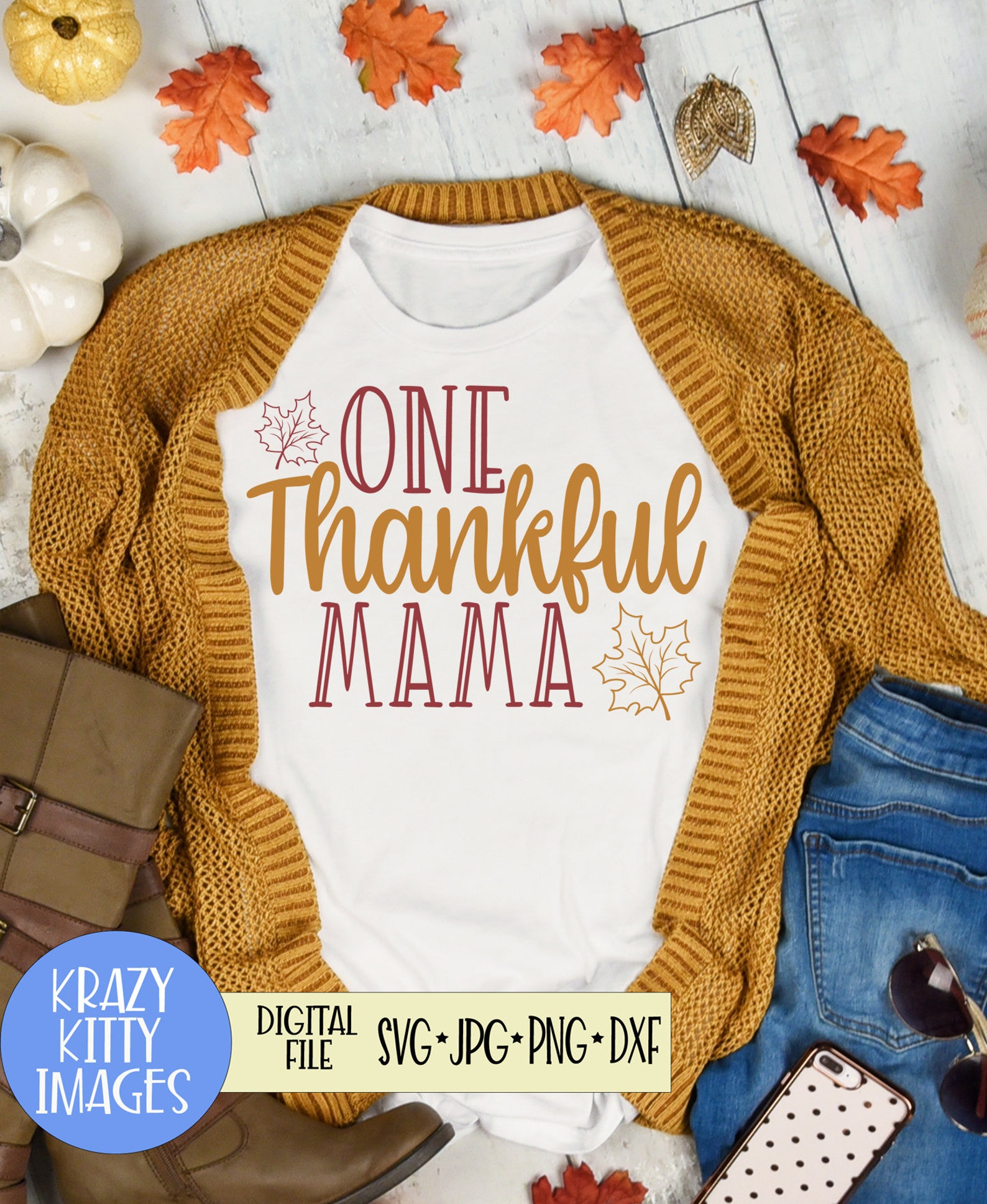 One Thankful Mama Svg Mom Thanksgiving Shirt Svg Fall Svg Etsy