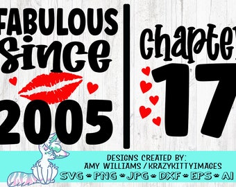 17th Birthday Svg | Etsy