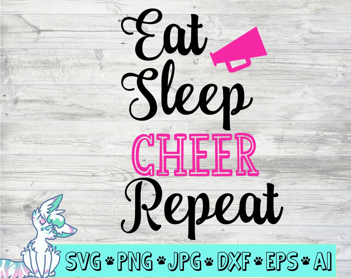 Eat Sleep Cheer Repeat Svg Cheer Mom Svg Cheerleader Svg | Etsy