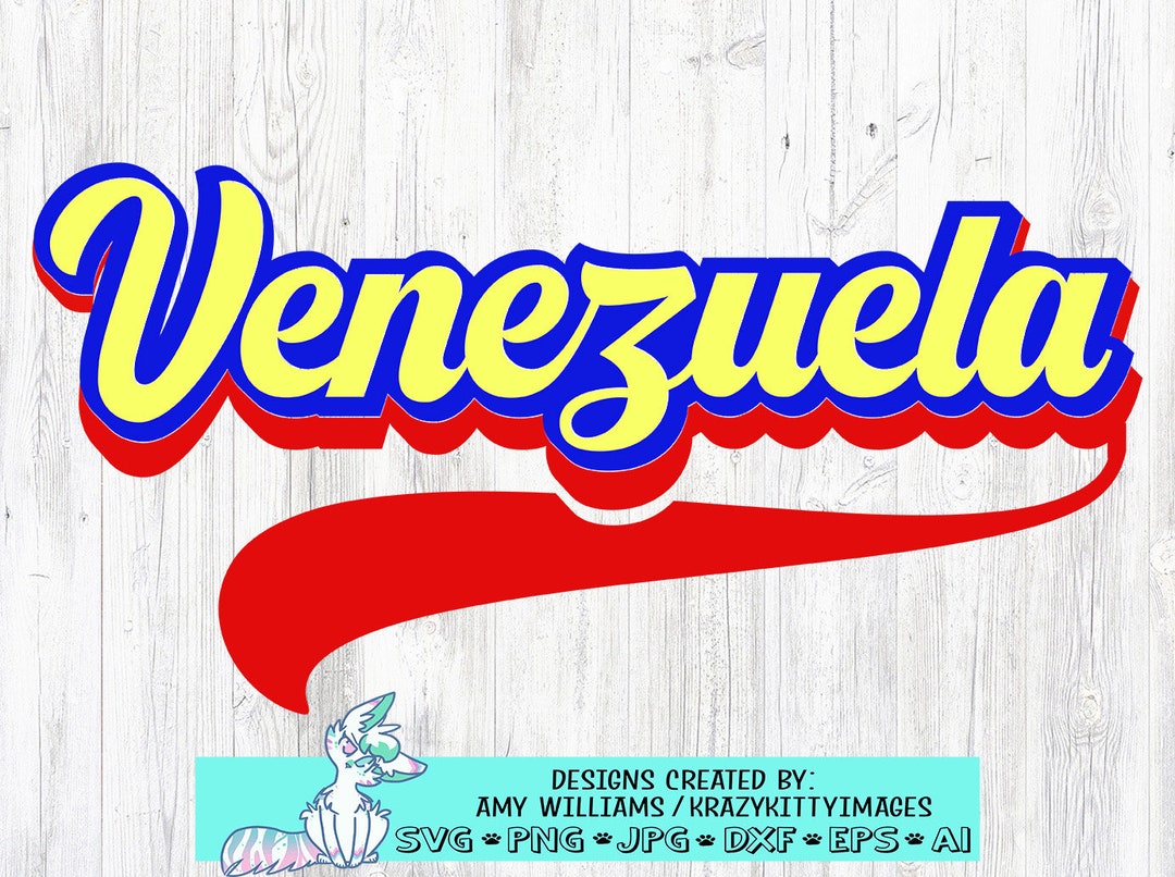 Venezuela Svg , Retro Venezuela Script Svg Cut File, Venezuelan Flag ...
