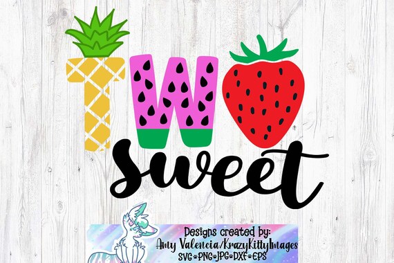 Two Sweet SVG 2nd Birthday Cut File Two Year Old Saying - Etsy