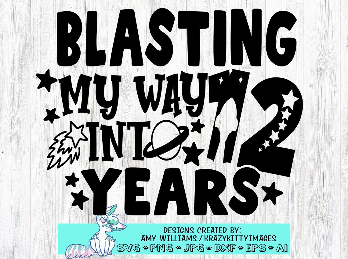 Boys 12th Birthday Svg Outer Space Svg Boys Outer Space - Etsy