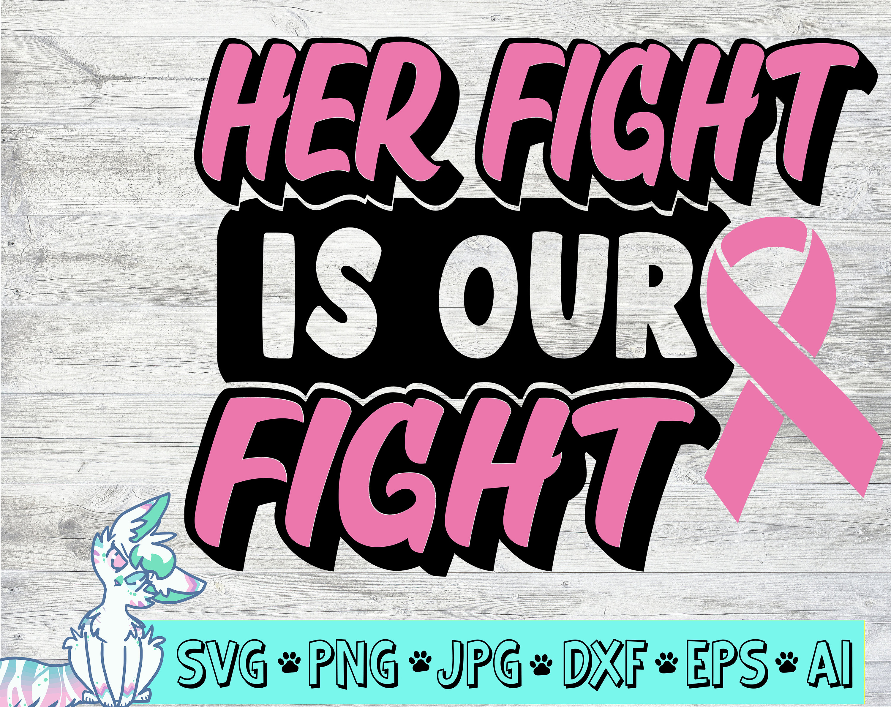 Her fight is our fight svg breast cancer svgcancer ribbon | Etsy