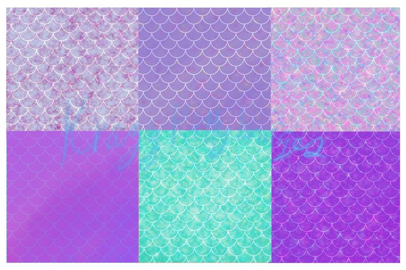 Mermaid Galaxy Digital Paper Seamless Background Rainbow - Etsy