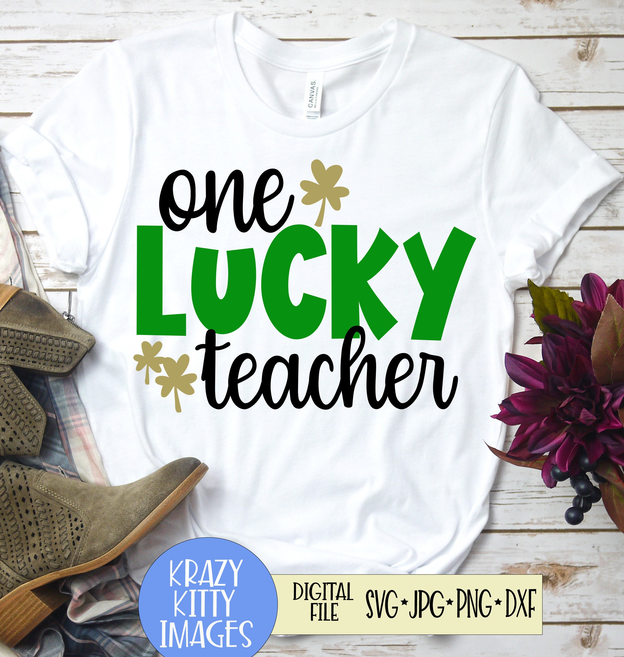 One Lucky Teacher Svg St. Patrick's Day Svg Shamrock | Etsy