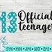 13th Birthday Svg, Official Teenager Svg, 13 Years Old Svg, Birthday ...
