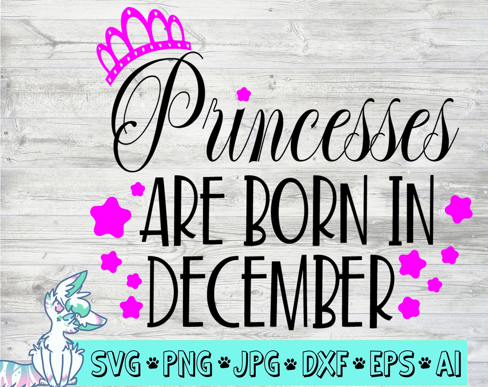Princesses Are Born in December Svg Birthday Svg Birthday - Etsy