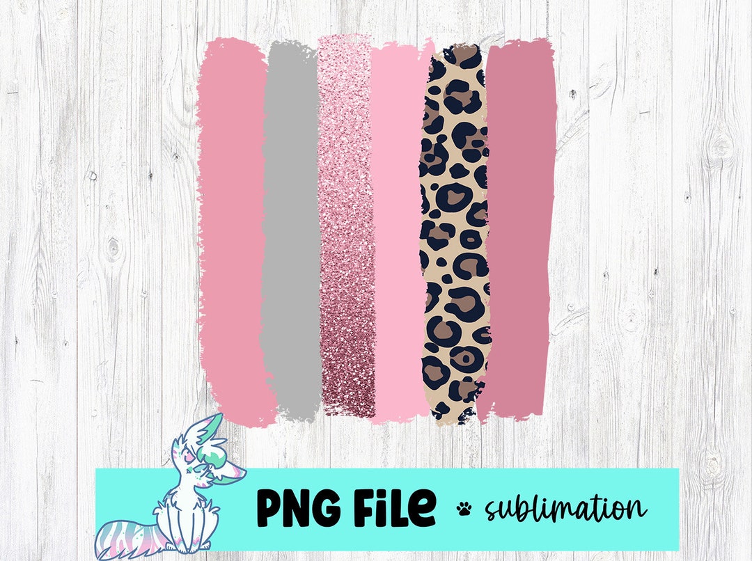 Brushstrokes Background Clipart, Leopard Sublimation PNG, Pink and Pink ...