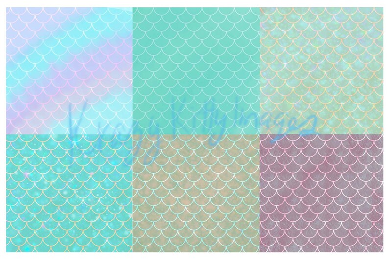 Mermaid Galaxy Digital Paper Seamless Background Rainbow - Etsy