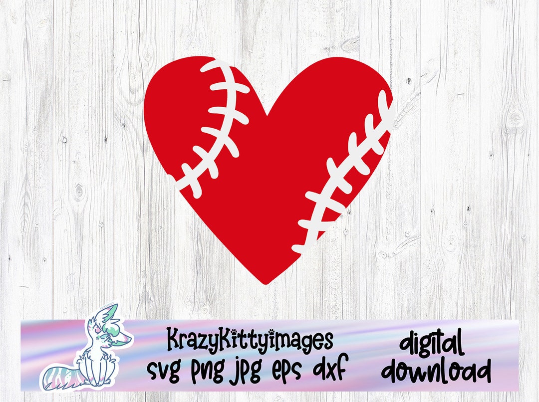 Buy Baseball Heart Svg, Baseball Clipart Svg, Vector Art Svg, Baseball ...