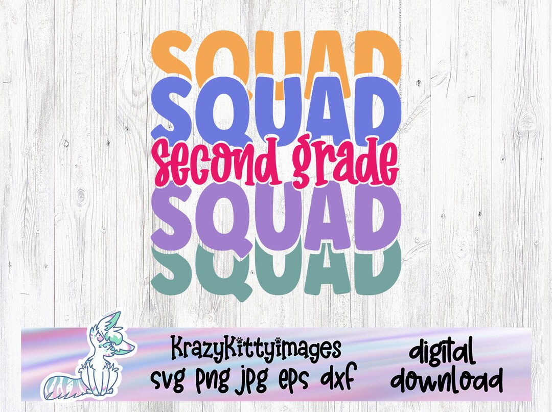 2nd Grade Squad, Matching Second Grade Teacher Shirts SVG, Second Grade ...