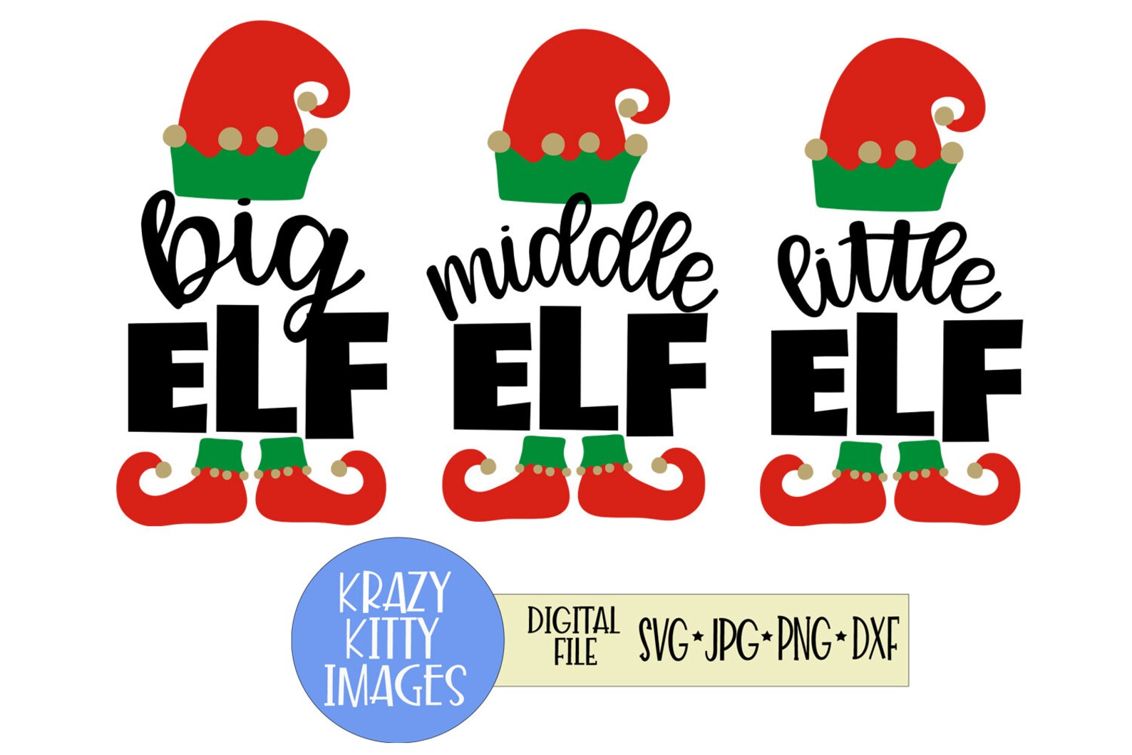 Big Elf Svg Middle Elf Svg Little Elf Svg Christmas Svg | Etsy