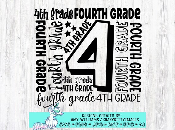 Back to School 4th Fourth Grade Typography Svg 4th Fourth - Etsy