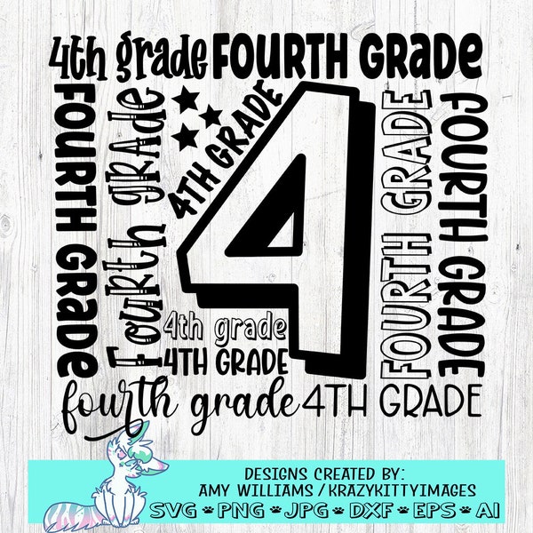 Fourth Grade Svg - Etsy