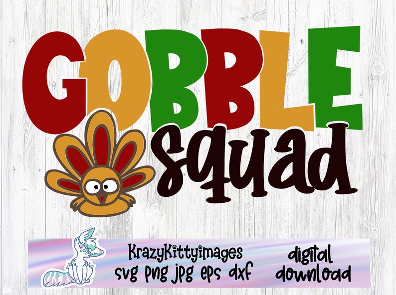 Gobble Squad Svg Thanksgiving Svg Turkey Face Svg Kids Fall - Etsy