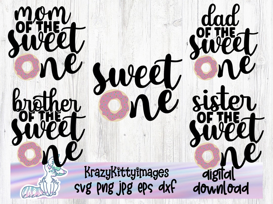 Mom and Dad of the Sweet One, Donut SVG Files, Matching Family Birthday ...