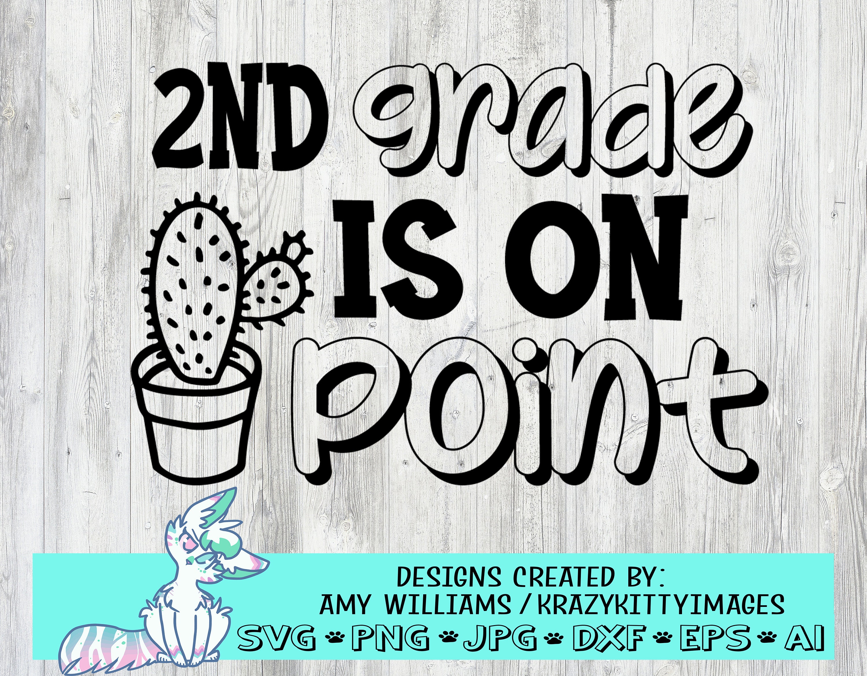 2nd Grade Svg 2nd Grade is on Point Svg Cactus Svg Second | Etsy