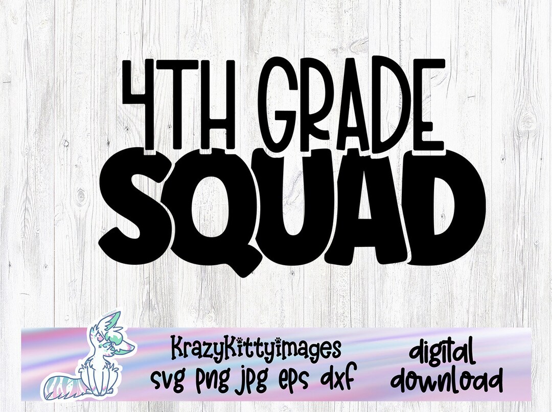 4th Grade Squad SVG: Teacher Team Shirt Design (digital Download) - Etsy