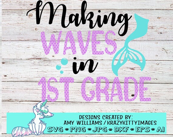 Girls 1st Grade Back to School Svg First Grade Svg Mermaid | Etsy