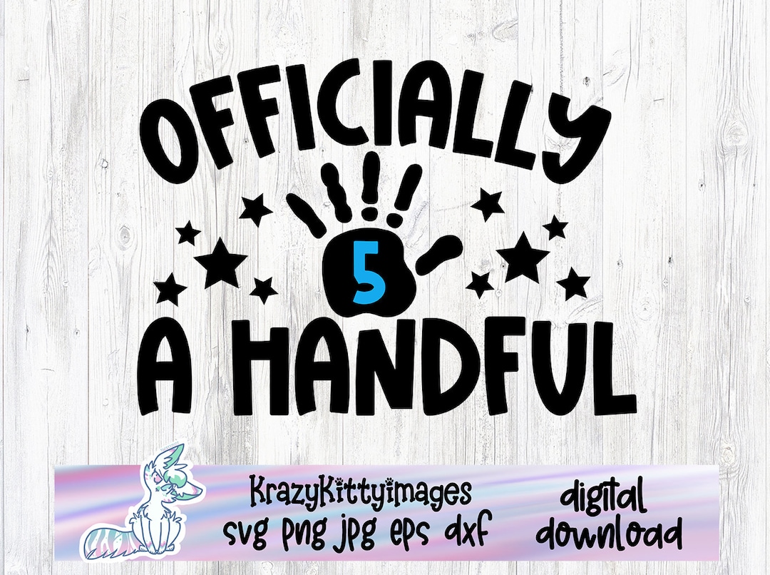 Officially A Handful, 5th Birthday, Birthday, Officially 5, Cute 5th ...