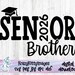 Senior Brother 2026 Svg, Family Graduation Svg, Class of 2026 Brother ...