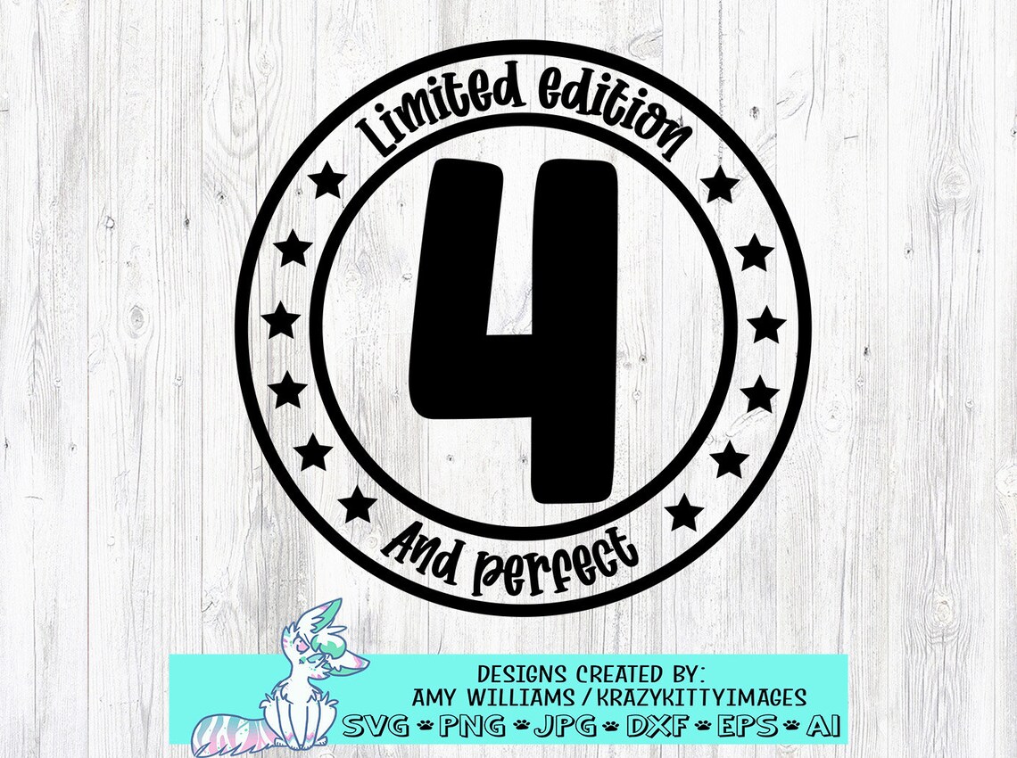 Número 4 cumpleaños svg Cuatro svg cuatro años svg Cuarto - Etsy España