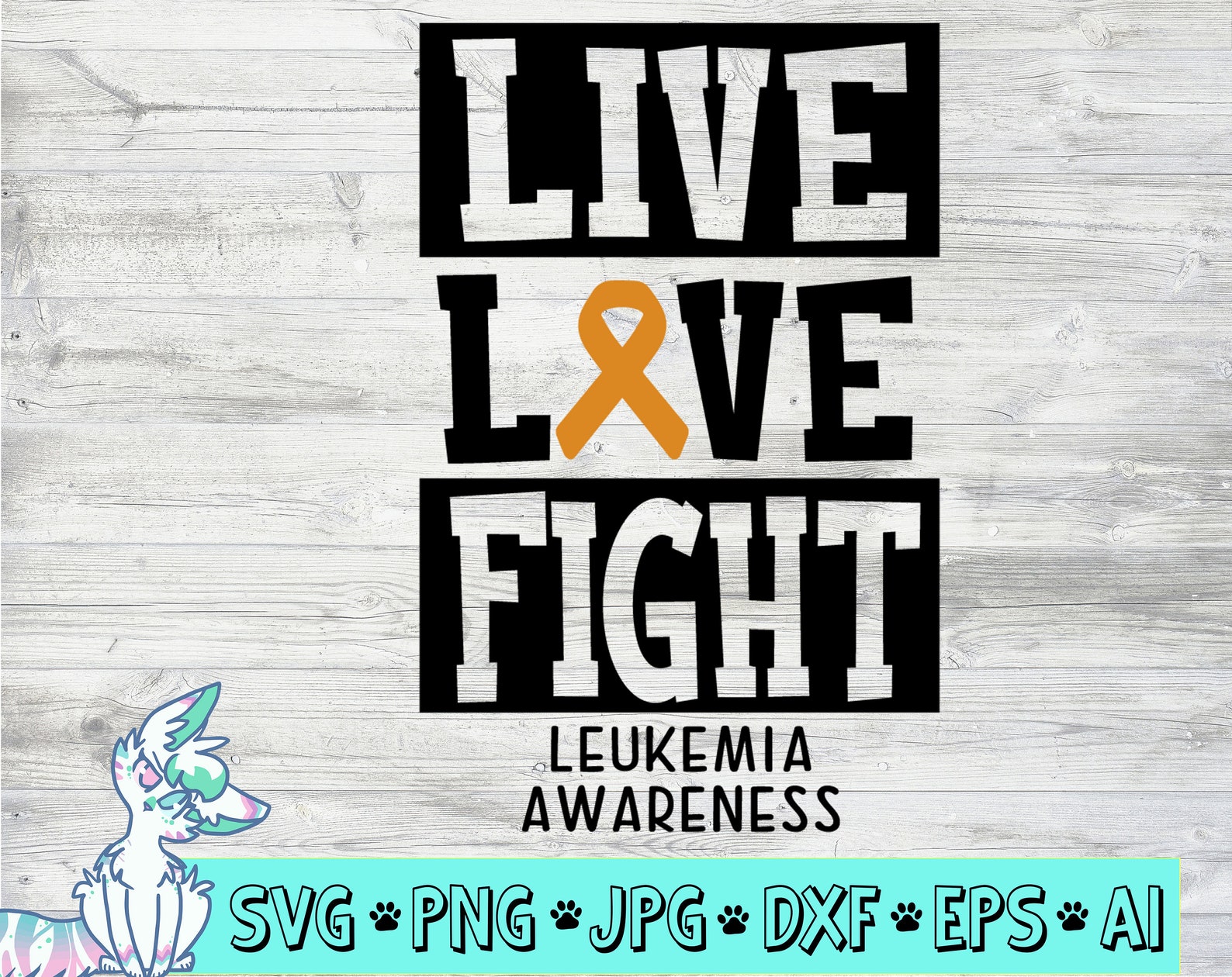 Leukemia Svg Childhood Cancer Png Promote Awareness Support - Etsy