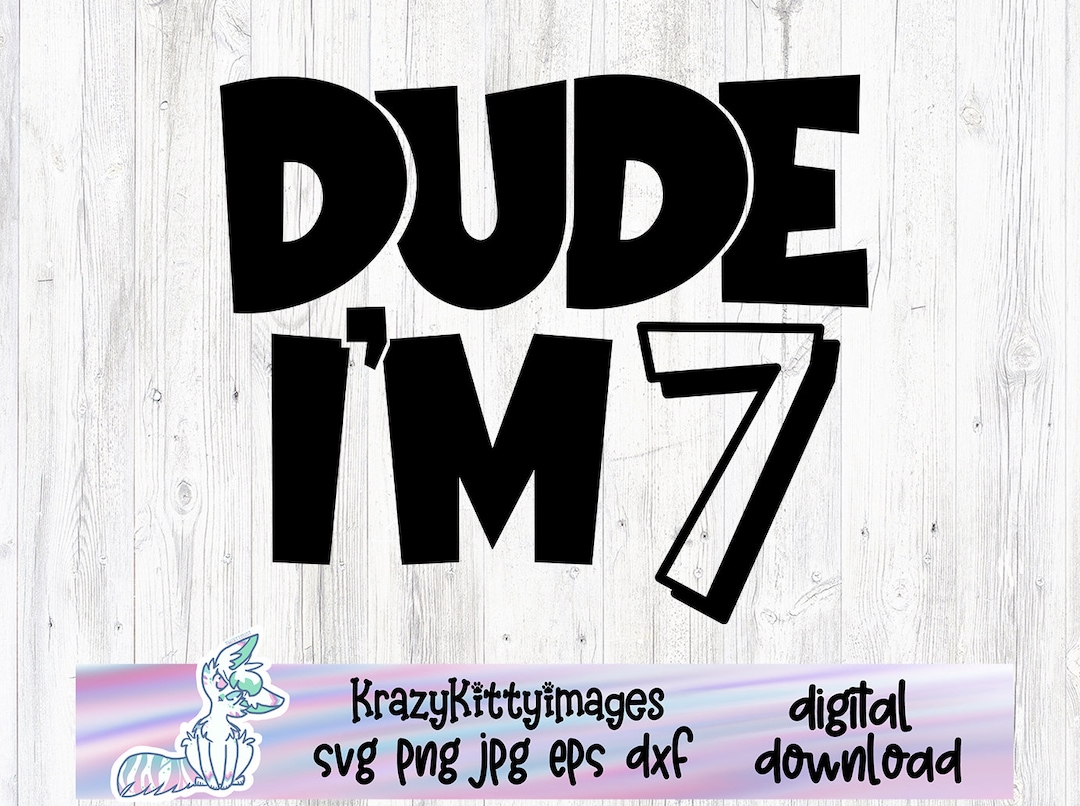 Seventh Birthday Svg, 7 Years Old Birthday Boy Cut File, Funny Birthday ...