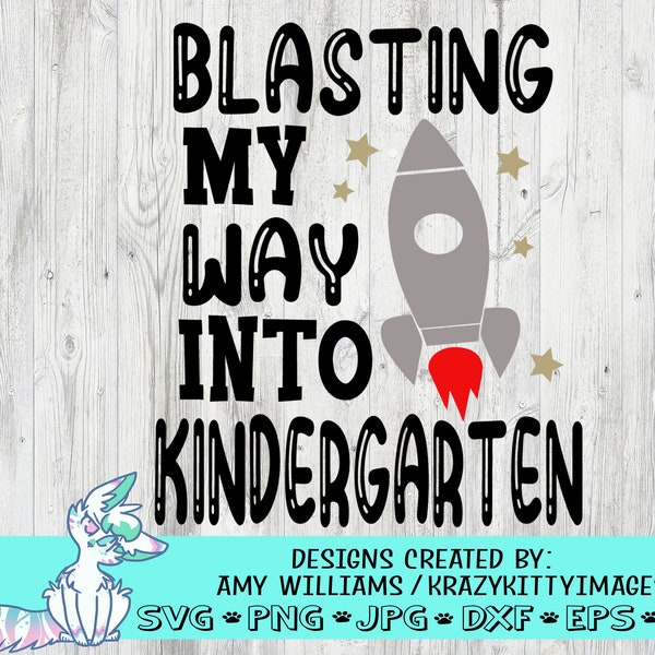 Blasting Into Kindergarten Svg - Etsy
