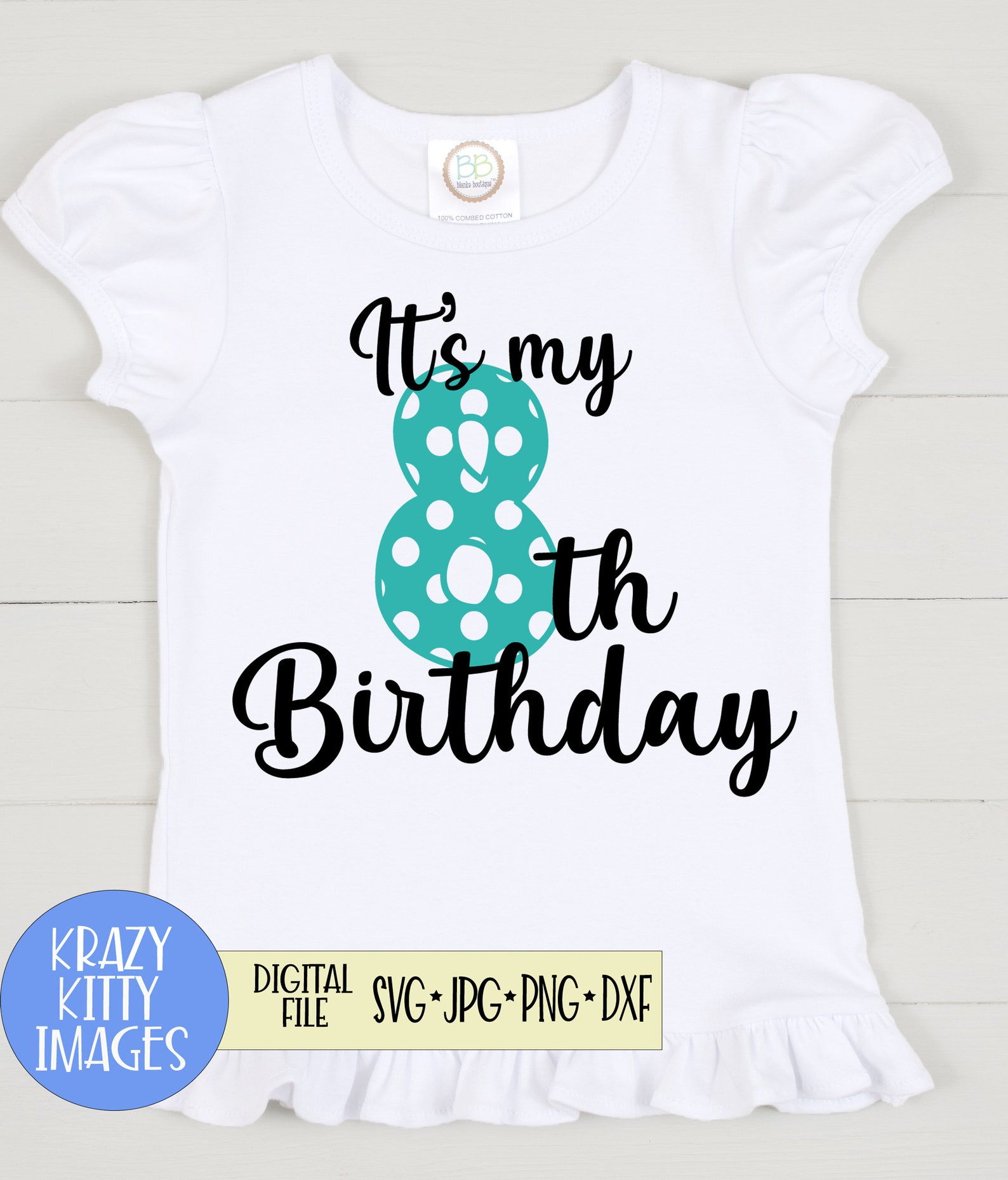 8th Birthday Svg Eighth Birthday Svg Girls Birthday Svg | Etsy
