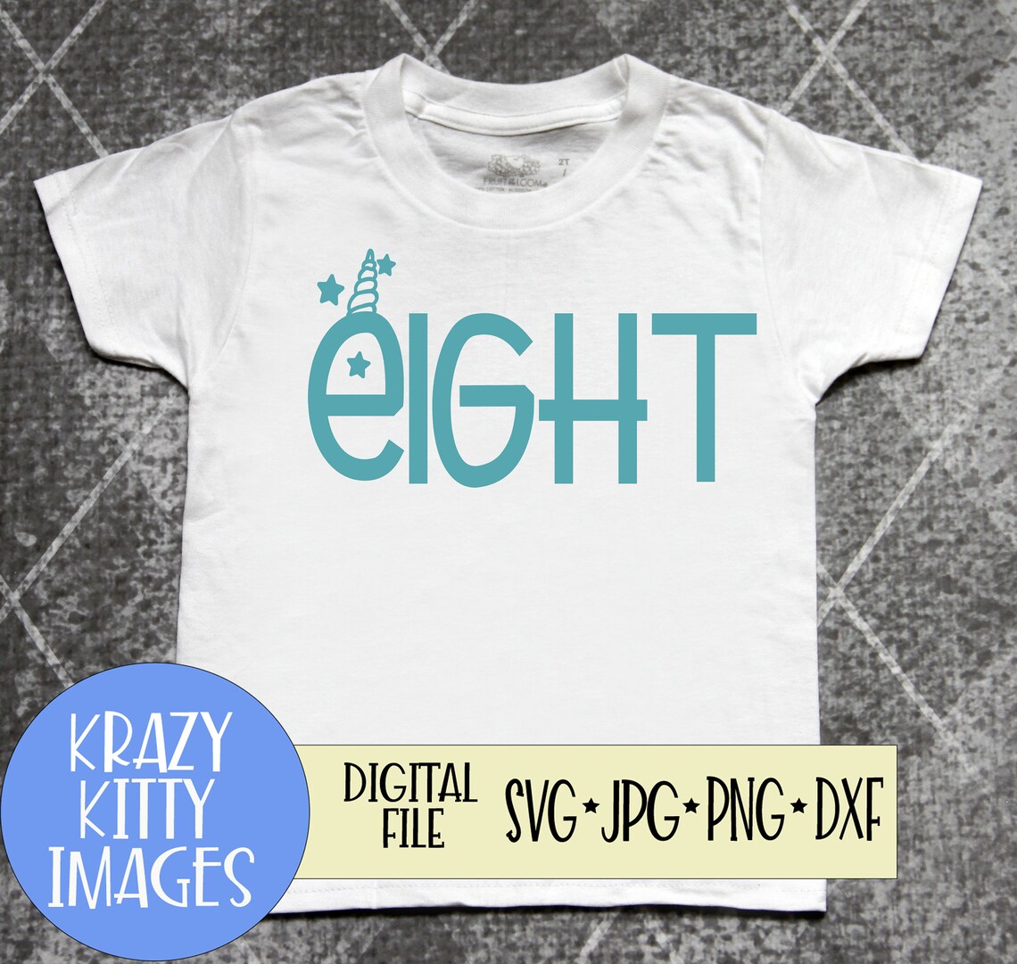 Unicorn Svg Eighth Birthday Svg 8th Birthday Svg Eight Svg - Etsy
