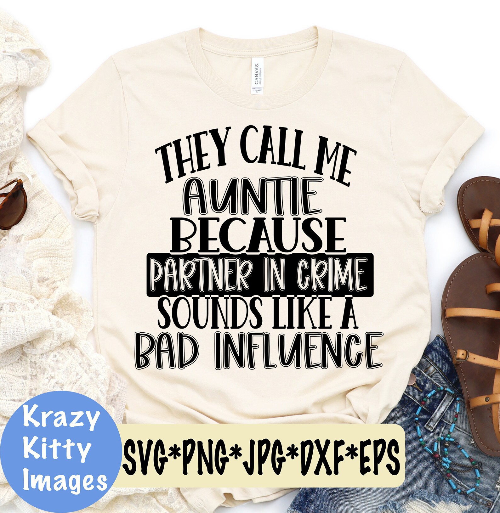 Funny Aunt Svg Bad Influence Svg Partner in Crime Svg - Etsy