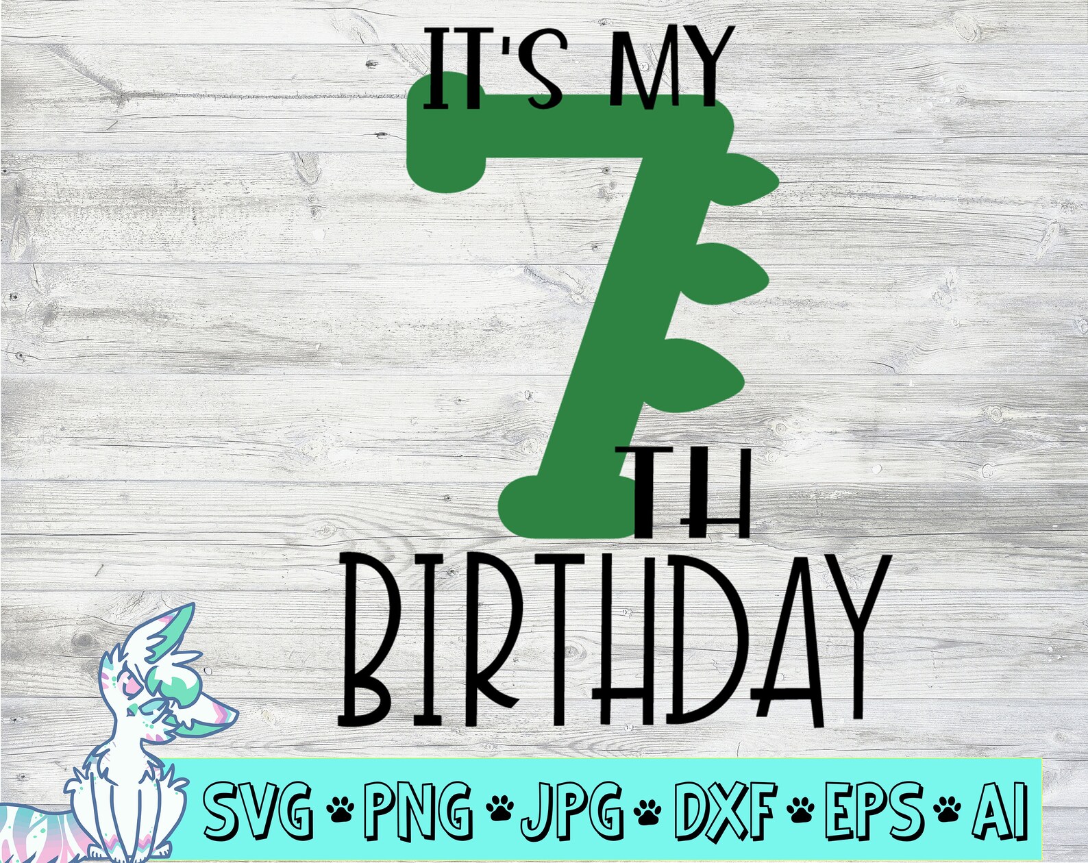 Dinosaur Seventh Birthday Svg Dinosaur Svg Dinosaur Number - Etsy
