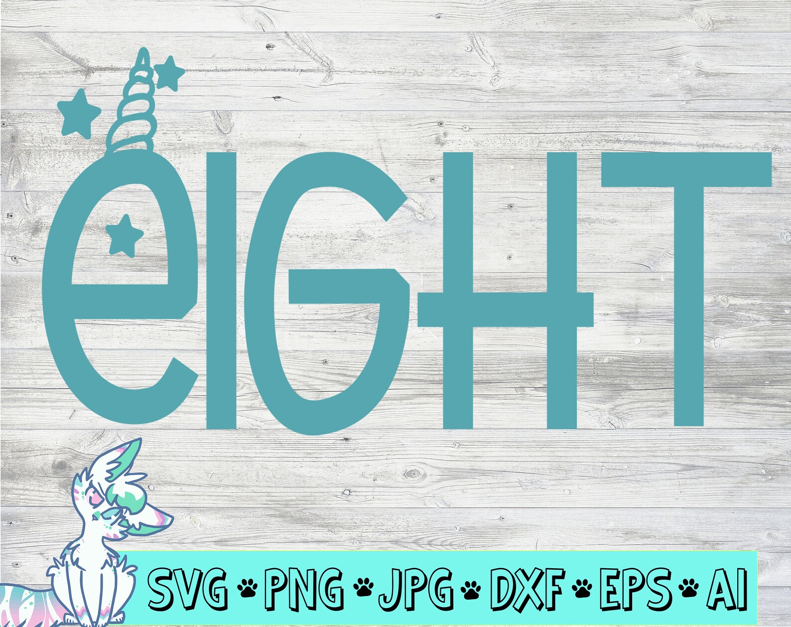Unicorn Svg Eighth Birthday Svg 8th Birthday Svg Eight Svg - Etsy