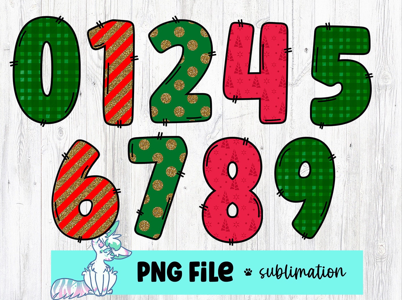 Christmas Alphabet PNG Christmas PNG Letters Numbers & - Etsy