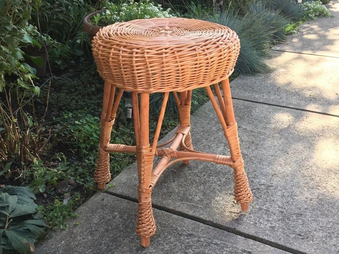 Wicker Coffee-table-stool Round Rattan Stool vsemyrhome Brand, Handmade ...