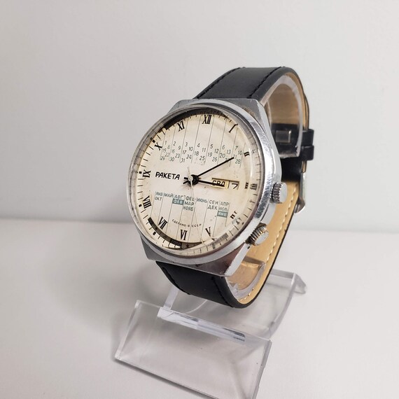 Wrist Watch RAKETA Calendar Soviet and Vintage Watch - Etsy