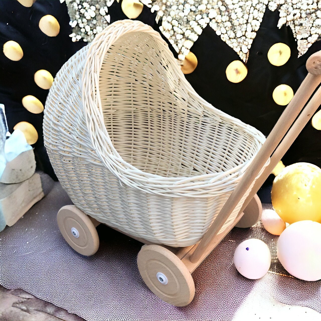 Wicker Baby Stroller Handmade and Doll Baby Shower for the Modern ...