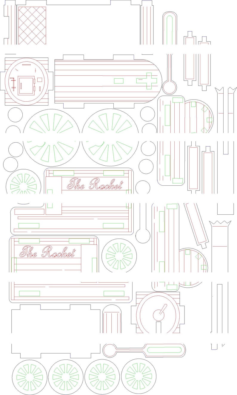 Dxf File for the Production of a Laser Cut Model of "the Rocket ...