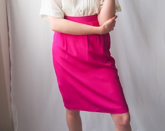 Pink Pencil Skirt | Etsy