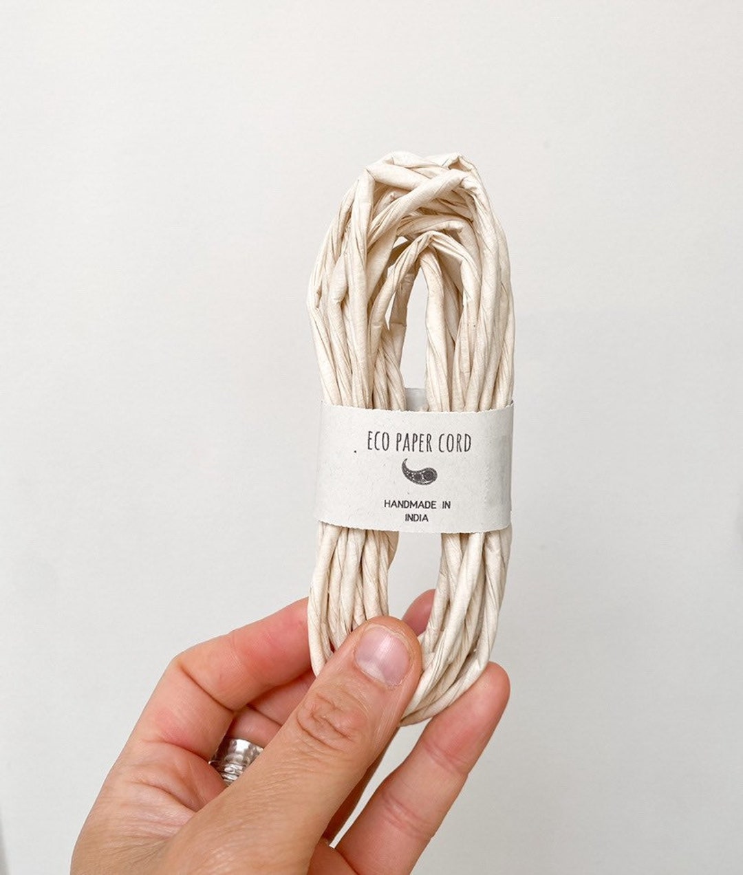 5M Cream Handmade Paper Rope - Eco Craft Raffia Twine, DIY Thick Paper ...