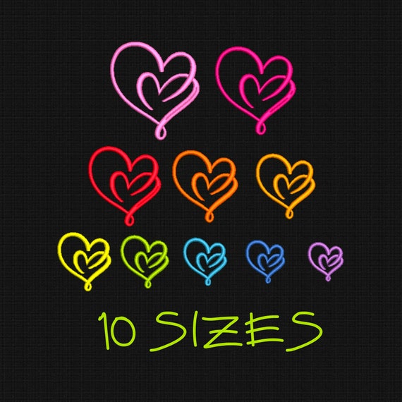 Embroidery Design Heart Embroidery Designs | Etsy