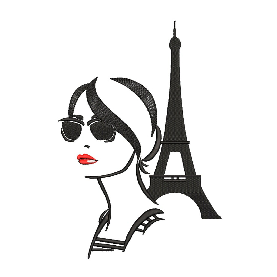 Embroidery Design Girl, Embroidery Designs Paris - Etsy