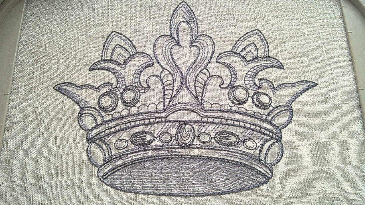 Embroidery Design Crown Embroidery Designs | Etsy