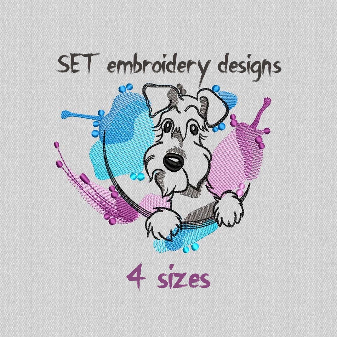 Embroidery Design Dog, Embroidery Designs Terrier - Etsy