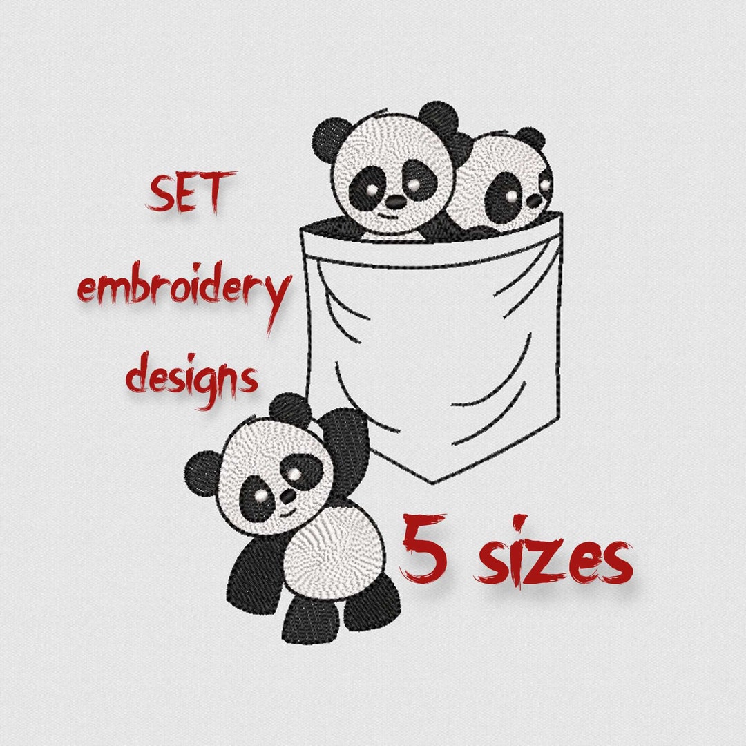 Embroidery Design Panda, Embroidery Designs - Etsy